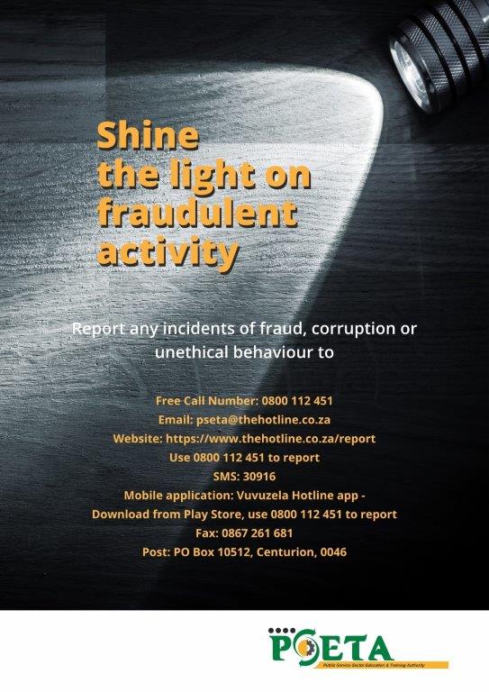 Shine the light on fraudulent activity - PSETA